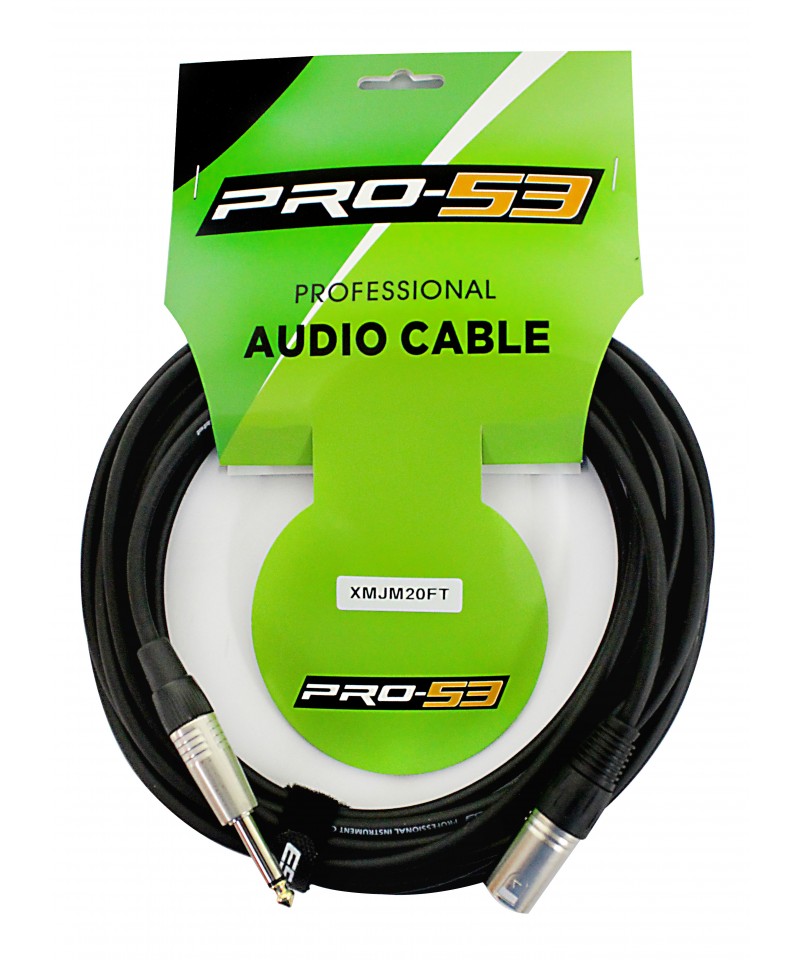 CABLE PARA MICROFONO CANON MACHO A 1/4 MACHO 20FT